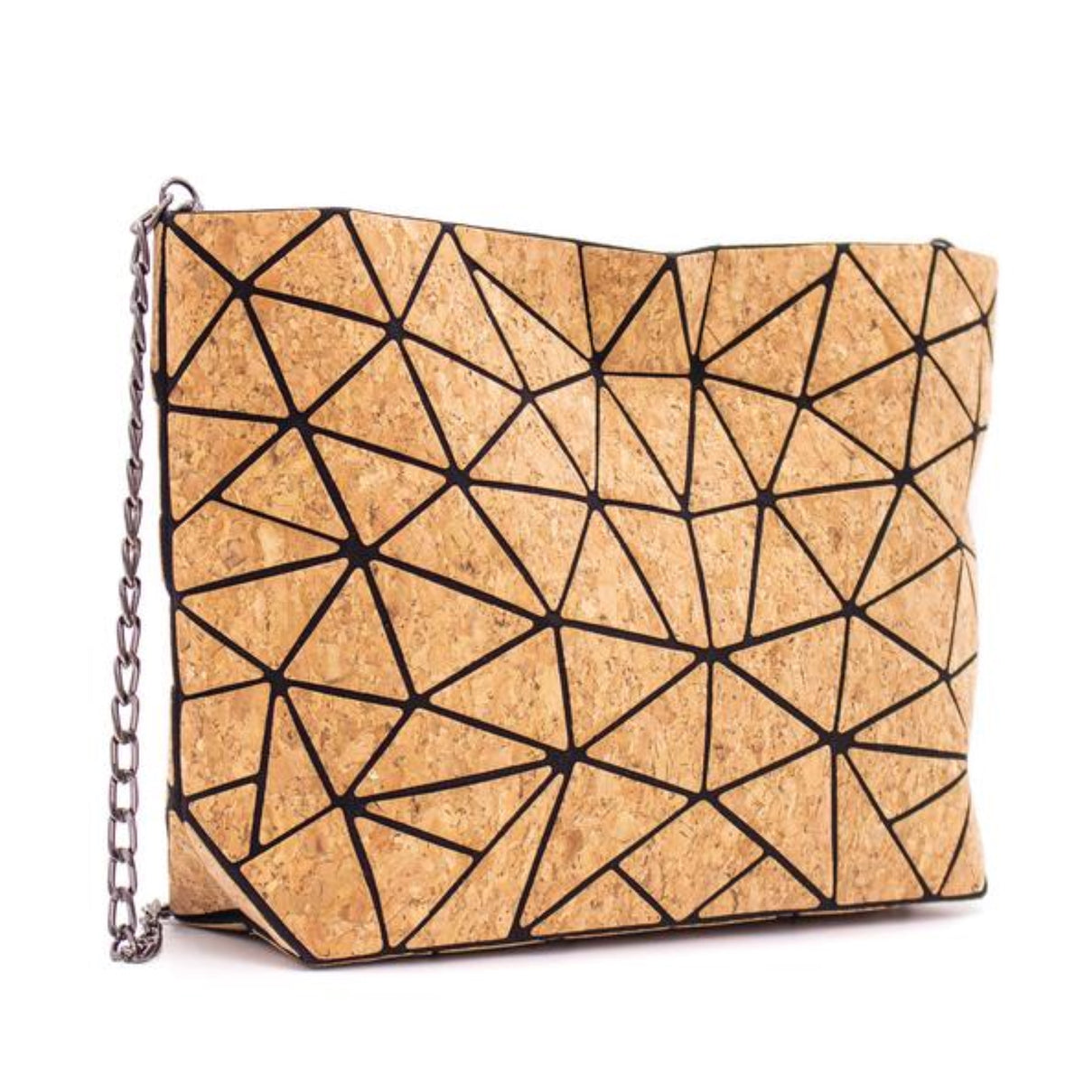 Geometric Cork Shoulder Bag with chain strap – Cork Culture US